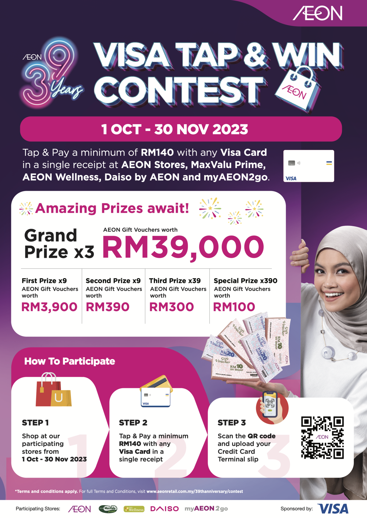 AEON 39th Anniversary Visa Tap & Win Contest - AEON CO. (M) BHD.