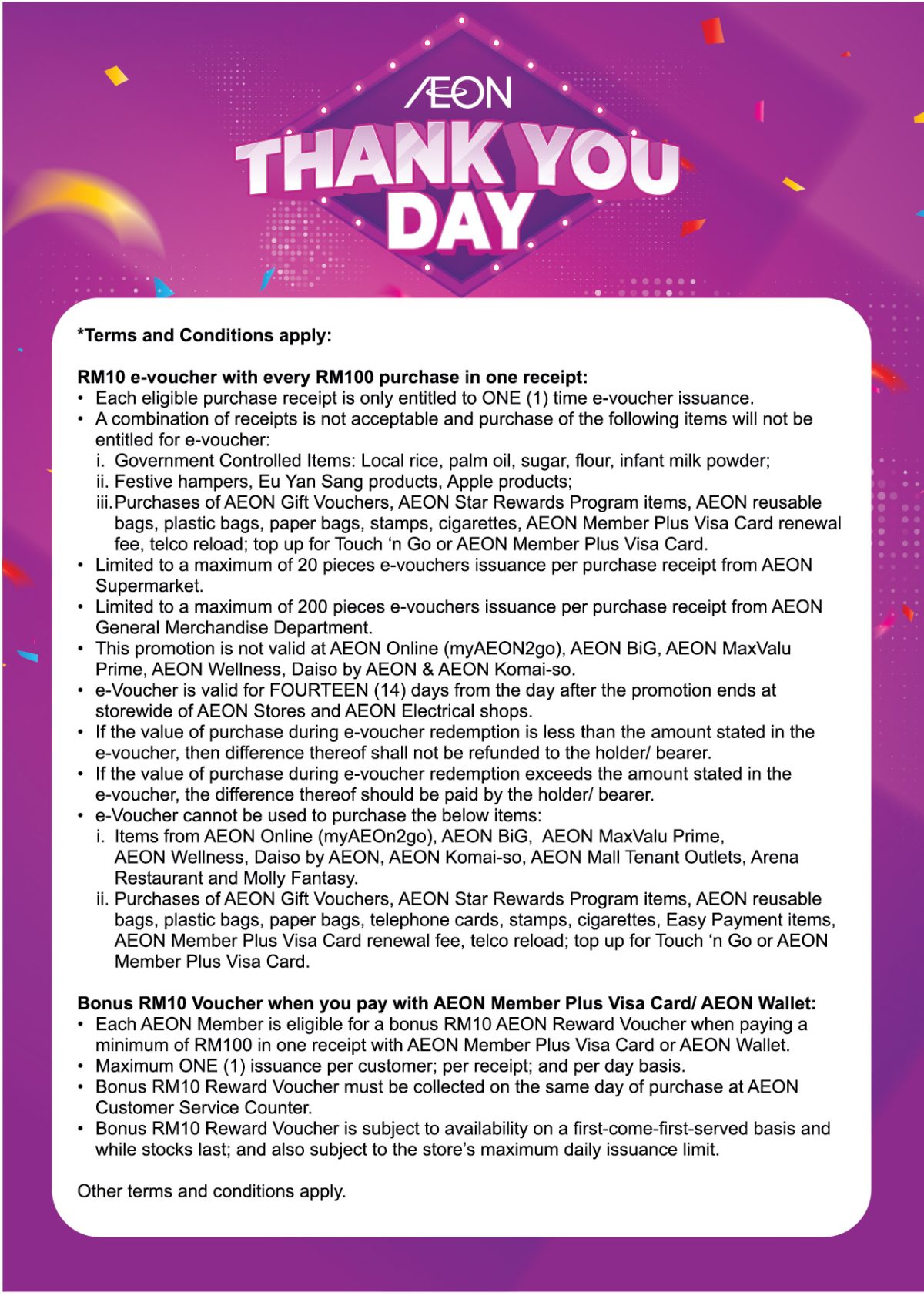 Thank You Day - AEON CO. (M) BHD.