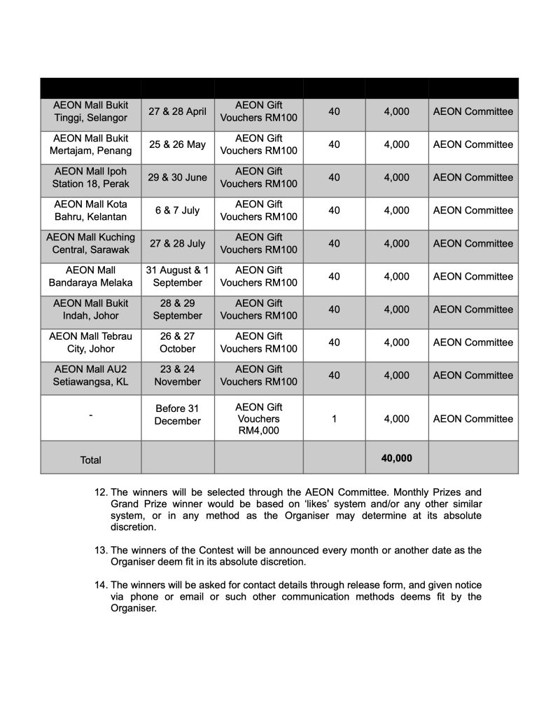 T&C - AEON CO. (M) BHD.